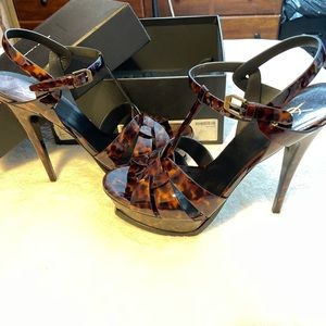 Yves Saint Laurent | Shoes | Ysl Brown Leopard Print Platform Heel ...